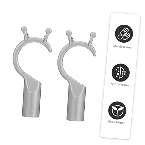 NOLITOY 4pcs Cloths Replacement Utility Accessories Fork Area Steel Clothes Display Stick Pole Rack Home Hangers Silver Reaching Support Clo Rail for Decor Hanging Rod Retail High