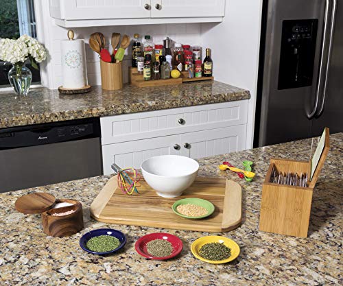 Lipper International Two-Tone Teak Wood Cutting Board, Medium, 11-7/8" x 7-7/8" x 3/4"