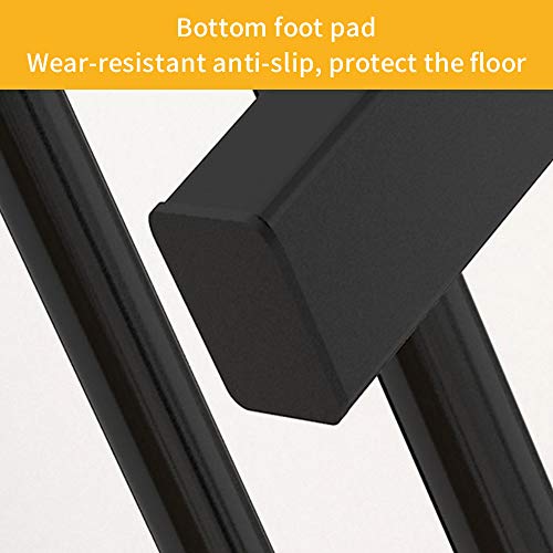UDEAR Garment Rack Freestanding Hanger Double Rods Multi-functional Bedroom Clothing Rack, Double layer ,4 Hooks,Black