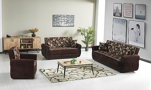 Sweet Home Stores Savannah Sofa Bed, Sofabed, Brown