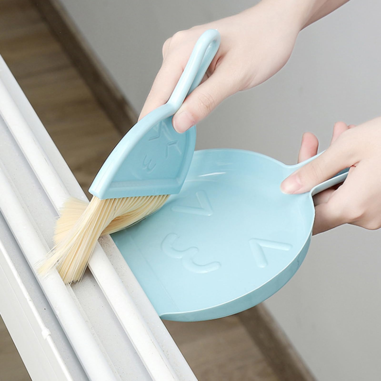 Pink Multi-Purpose Mini Broom and Dustpan Set with Garbage Shovel for Table Desktop Cleaning