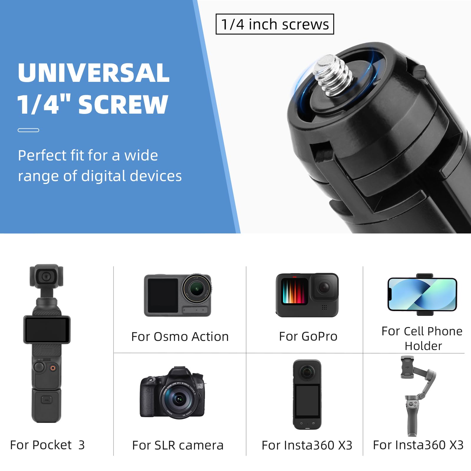 HeiyRC Tabletop Tripod for OM 4 5 Osmo Mobile 2 3 Zhiyun Smooth 4 Gimbal Stabilizer Action Camera Phone SLR Camera Desktop Stand Grip