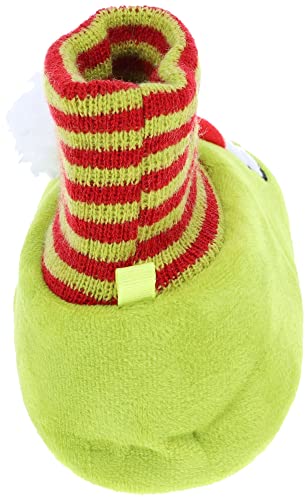 The Grinch Socktop Slipper for Toddlers, Holiday Slipper Sock with 3D Santa Hat, Green, Toddler Size 9/10