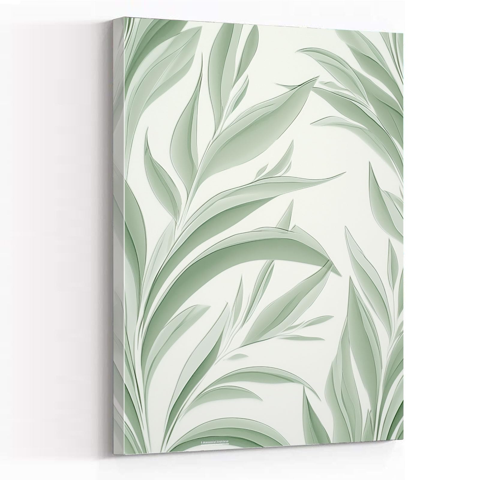 gallery wall art,wall art boho,Modern boho wall art printable,Sage green decor,Botanical wall art prints,Abstract leaf wall art,Floral wall art,12''x18'' Framed Modern Canvas Wall Art