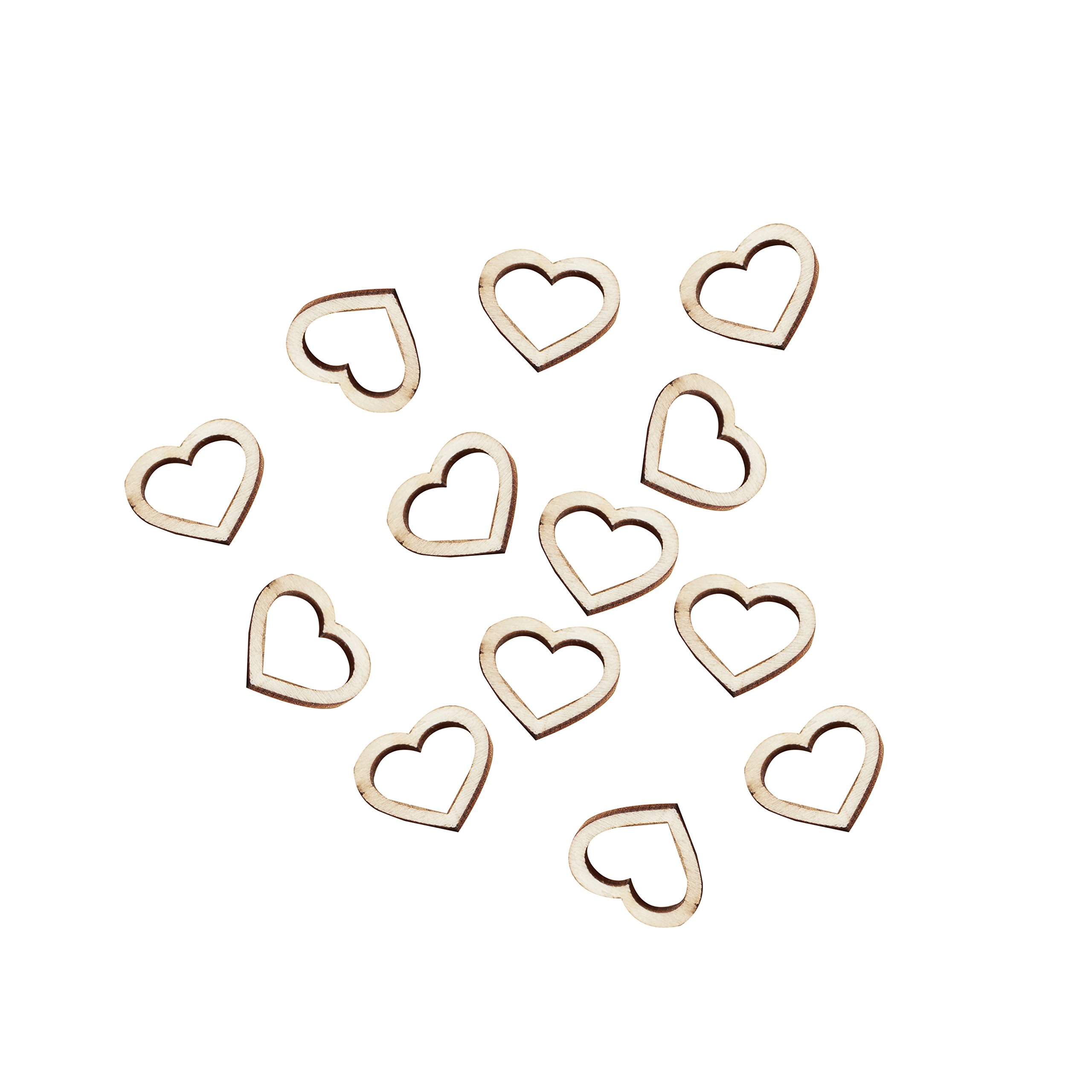 Ginger Ray Wooden Heart Rustic Table Wedding Party Confetti Scatter - Beautiful Botanics 2x2 centimeter