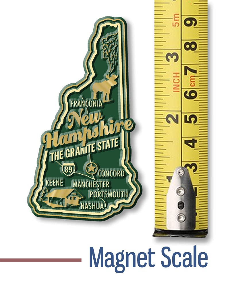 New Hampshire Premium State Magnet by Classic Magnets, 1.9" x 3.4", Collectible Souvenirs Made in The USA