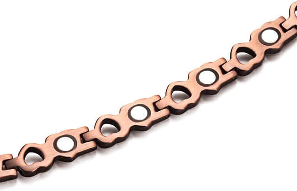 Heart Shape Magnetic Copper Anklets Ankle Braclelet for Women with Magnets (Width:7MM) (Anklet)