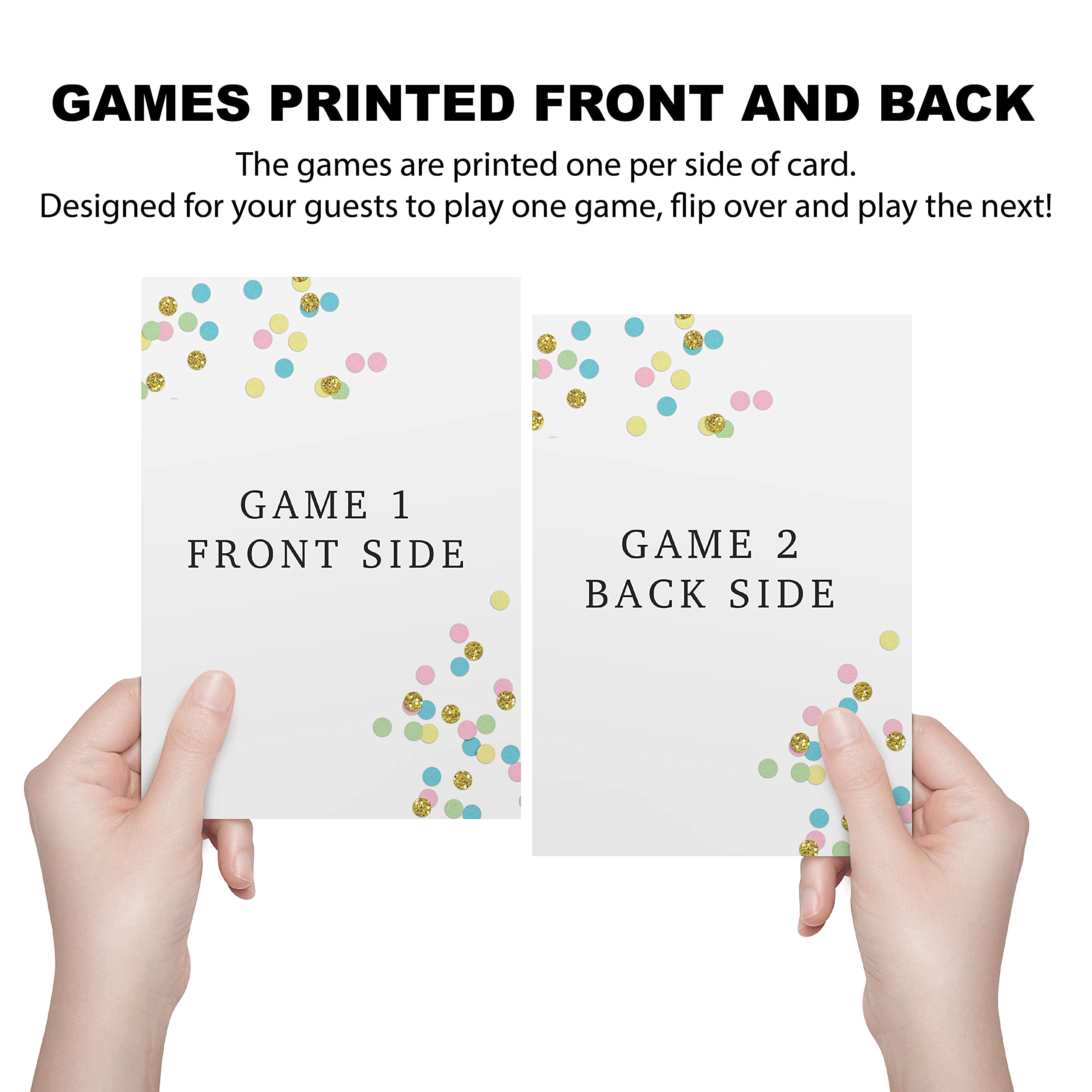 Your Main Event Prints Sunflower Bridal Shower Bachelorette Games - He Said She Said, Find The Guest Quest, Would She Rather, Phone Game - 25 Games Each, Printed Front and Back, 1 Game Per Side