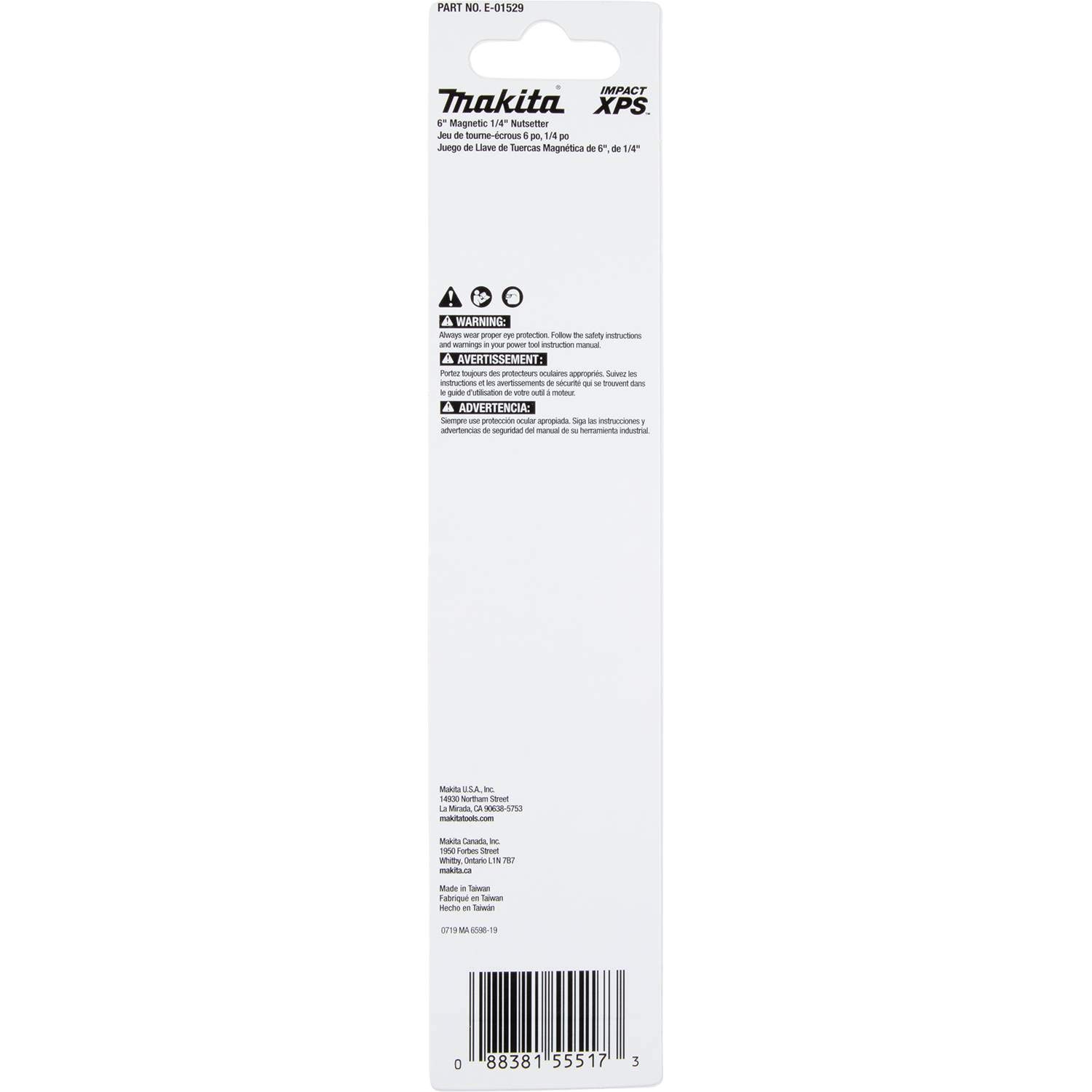 Makita E-01529 Impact XPS™ 6" Magnetic 1/4" Nutsetter