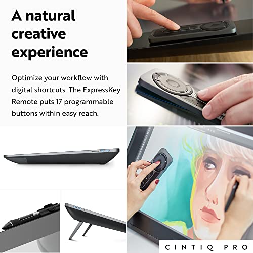 Wacom Cintiq Pro 24 Creative Pen and Touch Display β 4K graphic drawing monitor with 8192 pen pressure and 99% Adobe RGB (DTH2420K0), Black