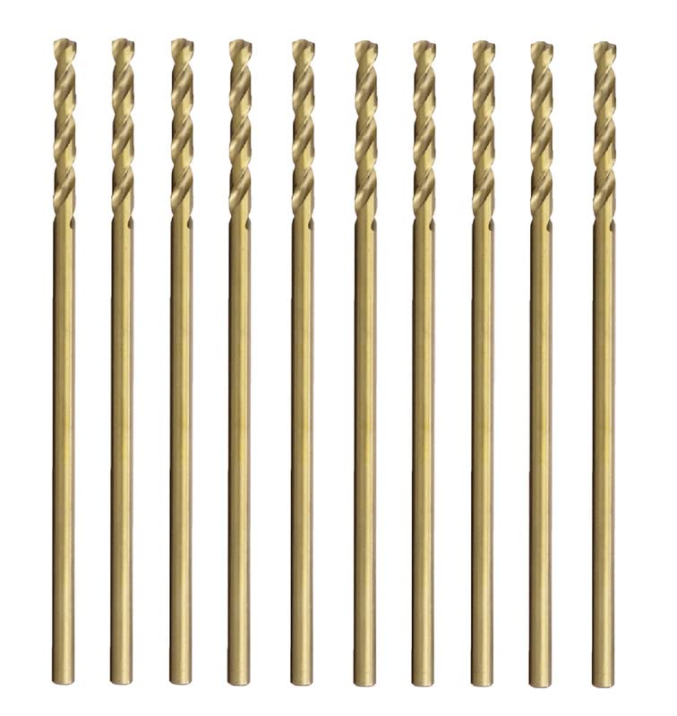 MAX-CRAFT 10Pcs 1/8 in.x 6 in. Cobalt Drill Bit Aircraft Extension Extra Long Deep Hole Metal Drill