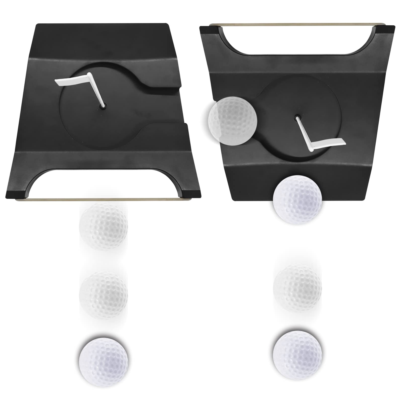 Golf Automatic Putting Cup Indoor Outdoor Ball Return Hole Machine Pack Durable Balls Returning Practice Training Aid for Yard Office Garden (1 Pc New Automatic Putter Cup+3 Balls)