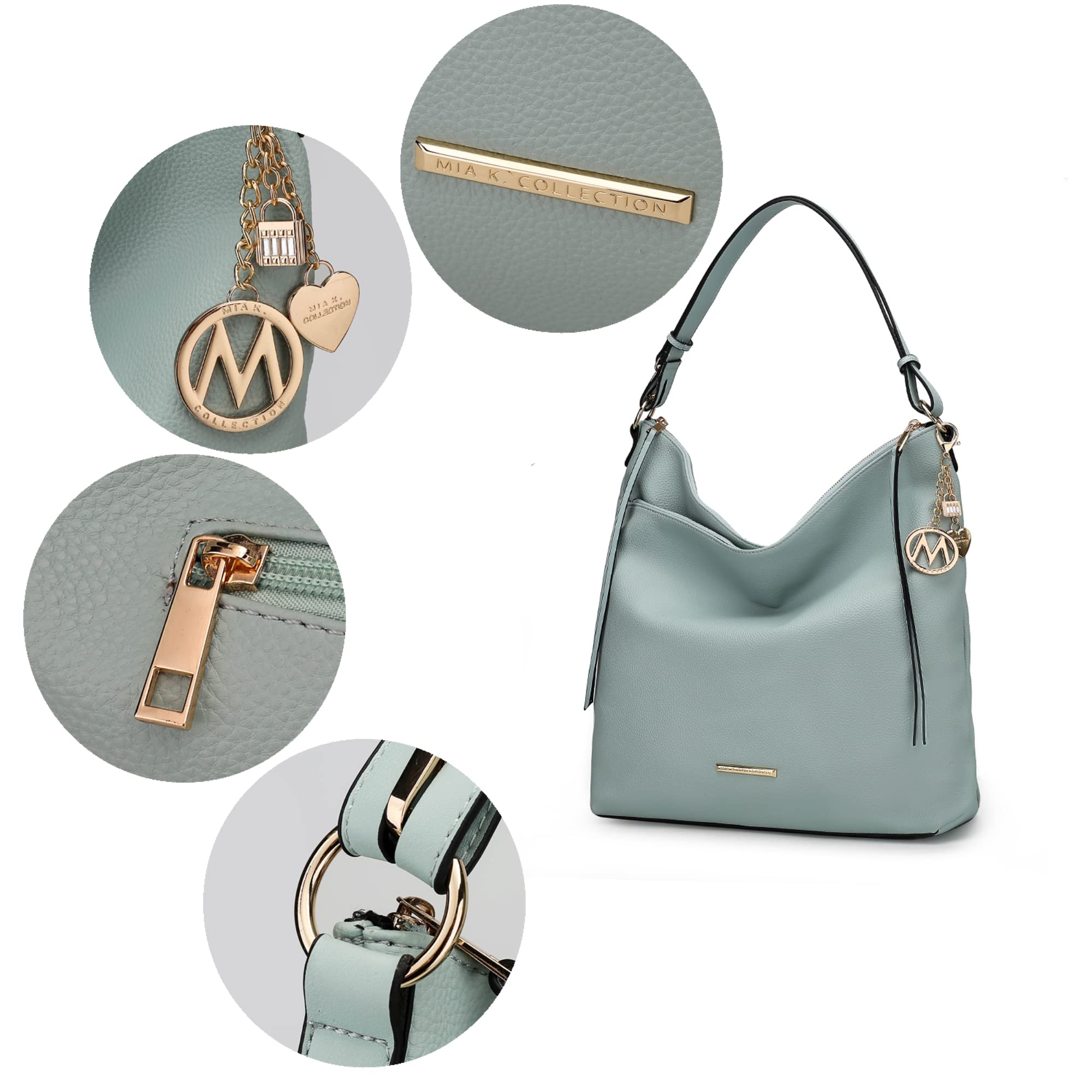 MKF Hobo Bag for Women – PU Leather Shoulder Purse Pocketbook Fashion – Top Handle Multi Pocket Handbag Elise