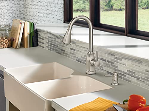 Moen Hensley Spot Resist Stainless Single-Handle Pull-Down Sprayer Kitchen Faucet Featuring Reflex, 87024MSRS