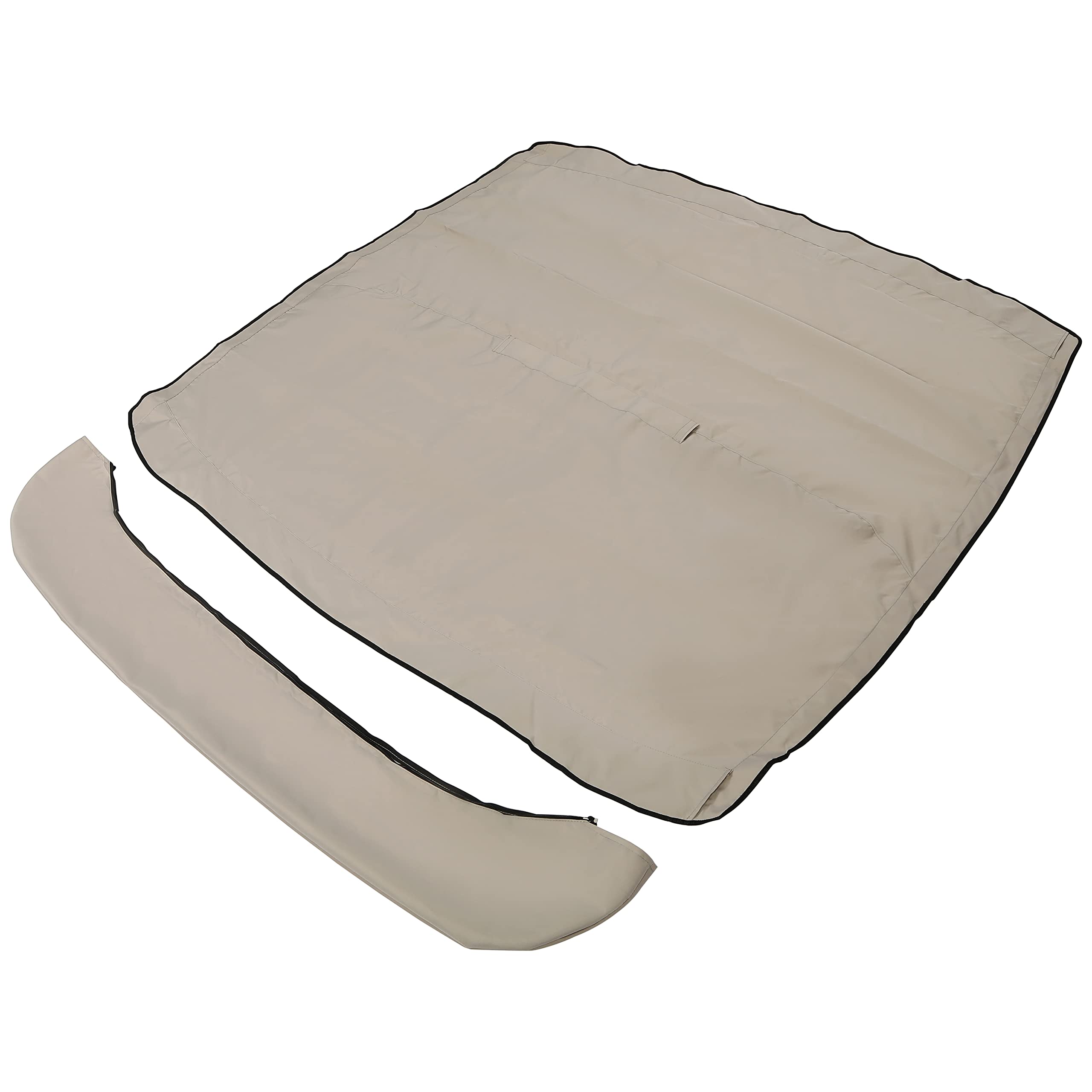 HECASA 3 Bow Boat Sun Shade 72" L 67"-72" W Bimini Top Replacement Canopy Cover with Boot Gray Canvas Only Without Frame