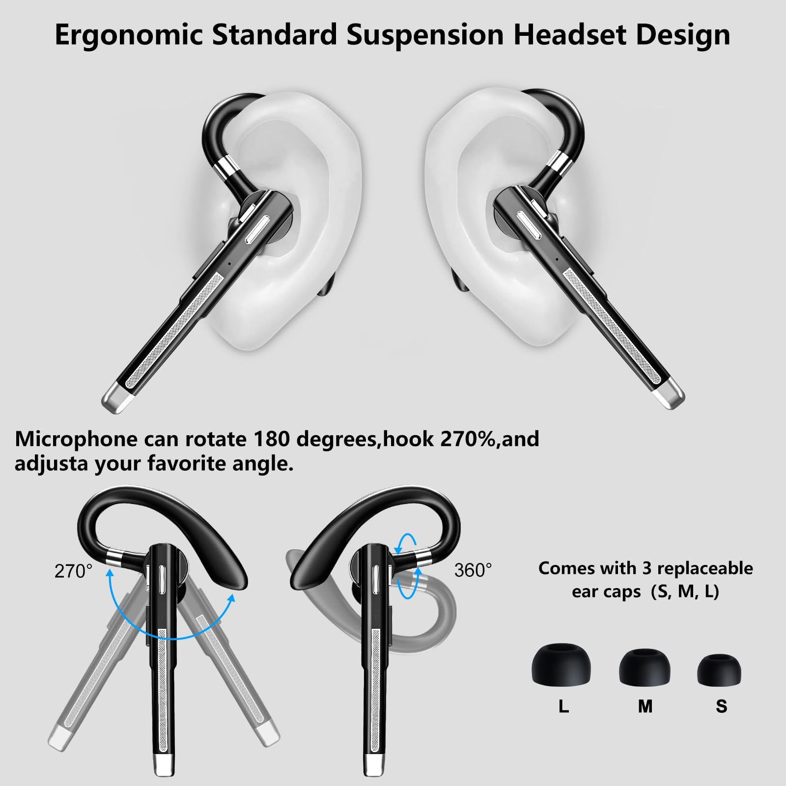 GOSCIEN Wireless Earbuds, Headphones Wireless Immersive Bass Sound Bluetooth 5.1 Headphones with Noise Cancellation Mic, IPX7 Waterproof Bluetooth Earphone with Charging Case for iPhone/Android