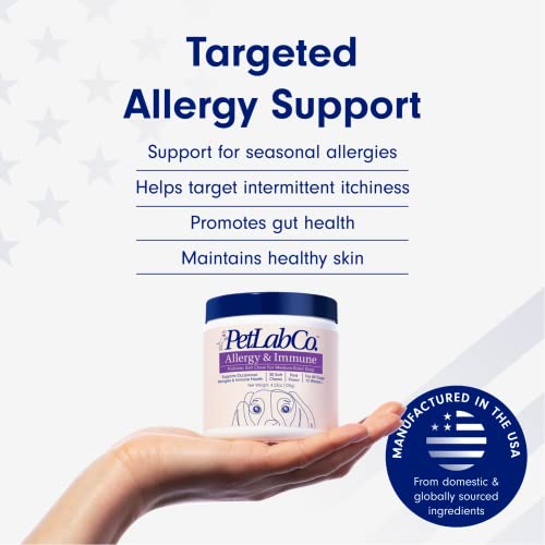 PetLab Co. Allergy & Immune – Support Your Pup with Seasonal Allergies, Intermittent Itchiness, & Healthy Yeast Production Probiotic Dog Allergy Chews. Available in Small, Medium, & Large