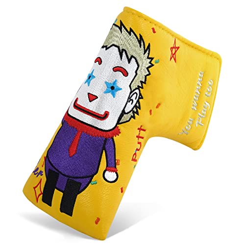 Golf Blade Putter Cover Headcover Funny Joker Putter Cover(Strong Magnetic)