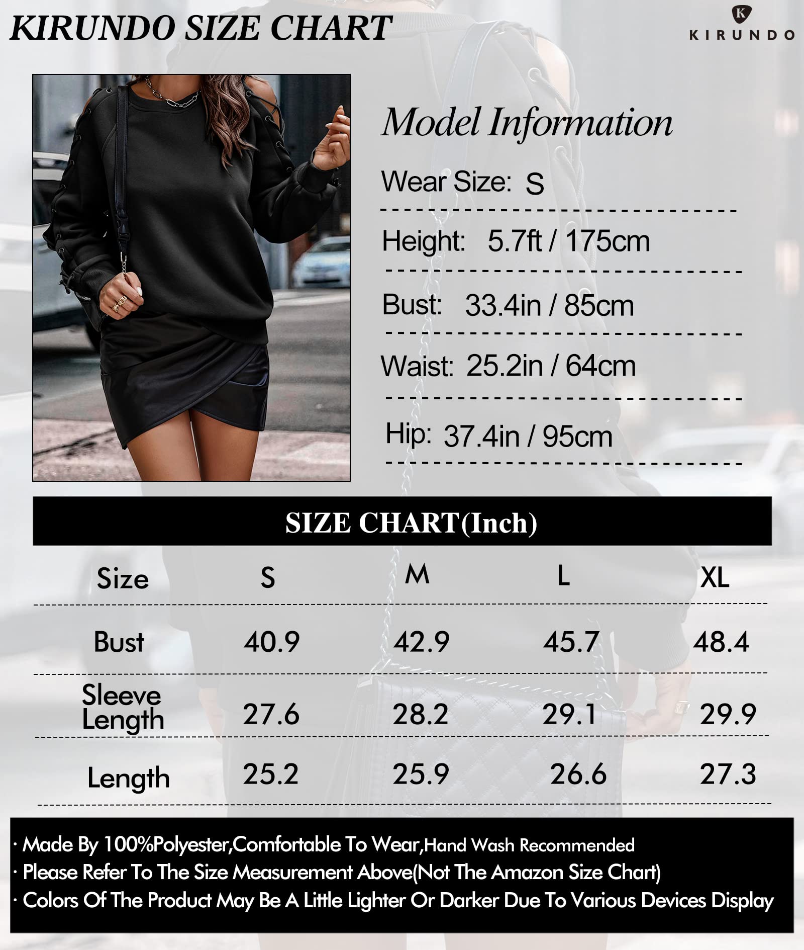 KIRUNDO Women's 2023 Fall Winter Crewneck Fleece Sweatshirts Long Sleeve Cold Shoulder Lace Up Sherpa Lined Pullover(Grey, Large)