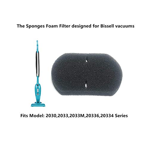 Vacuum Sponges Filter Replacement for Bissell 3-in-1 Stick Lightweight Bagless Cleaner, Fits Model 2030,2033,2033M,20336,20334(4-Pack)