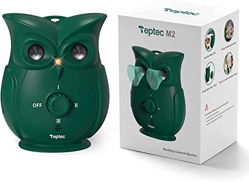 Teptec Dog Barking Control Devices with Dual Ultrasonic Speakers, Stronger Rechargeable Anti-Bark Device for Outdoor Waterproof and Indoor, Dog Barking Deterrent Safe for Human & Dogs