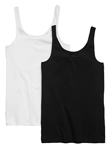 GAP Women's 2-Pack Favorite Tank Top, True Black, Medium