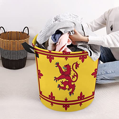 Scotland Scottish Rampant Lion Large Laundry Basket Hamper Bag Washing with Handles for College Dorm Portable