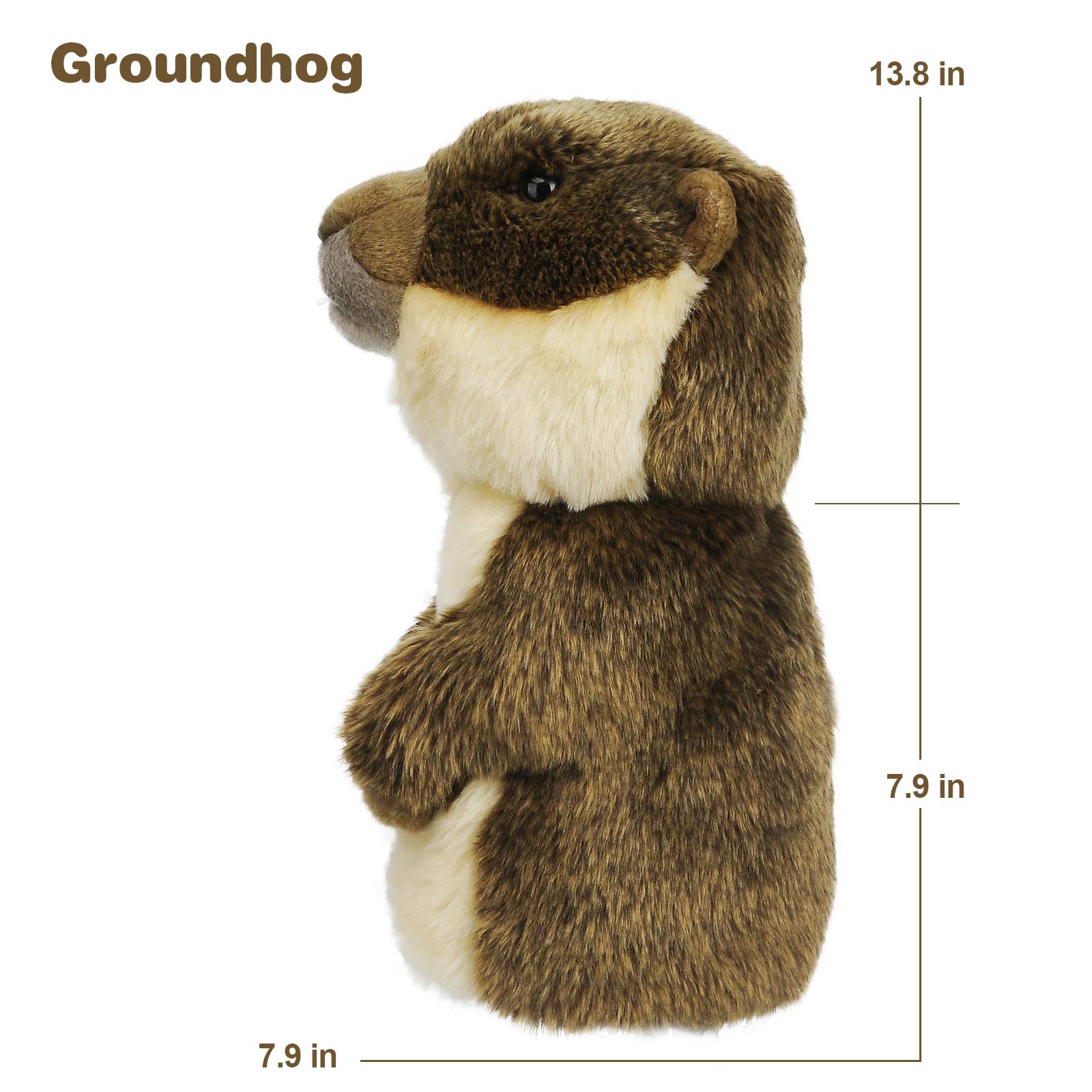 Golf Club Covers, Groundhog/Sloth Marmot Golf Head Covers, Gopher Cover for Drivers, Adorable Crafted Plush Animal Covers, Brown Beige for Men, Women