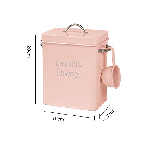 shuanghua Laundry Detergent Powder Storage Tin Box, Washing Powder Bucket, Laundry Detergent Container, Modern Laundry Detergent Dispenser, Detergent Bin with Scoop, Laundry Room Accessories