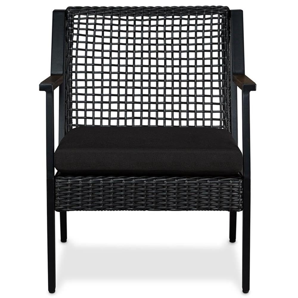 Real Flame Calvin Outdoor Chair Set of 2 - Powdered Aluminum Frame with Resin Wicker Weave
