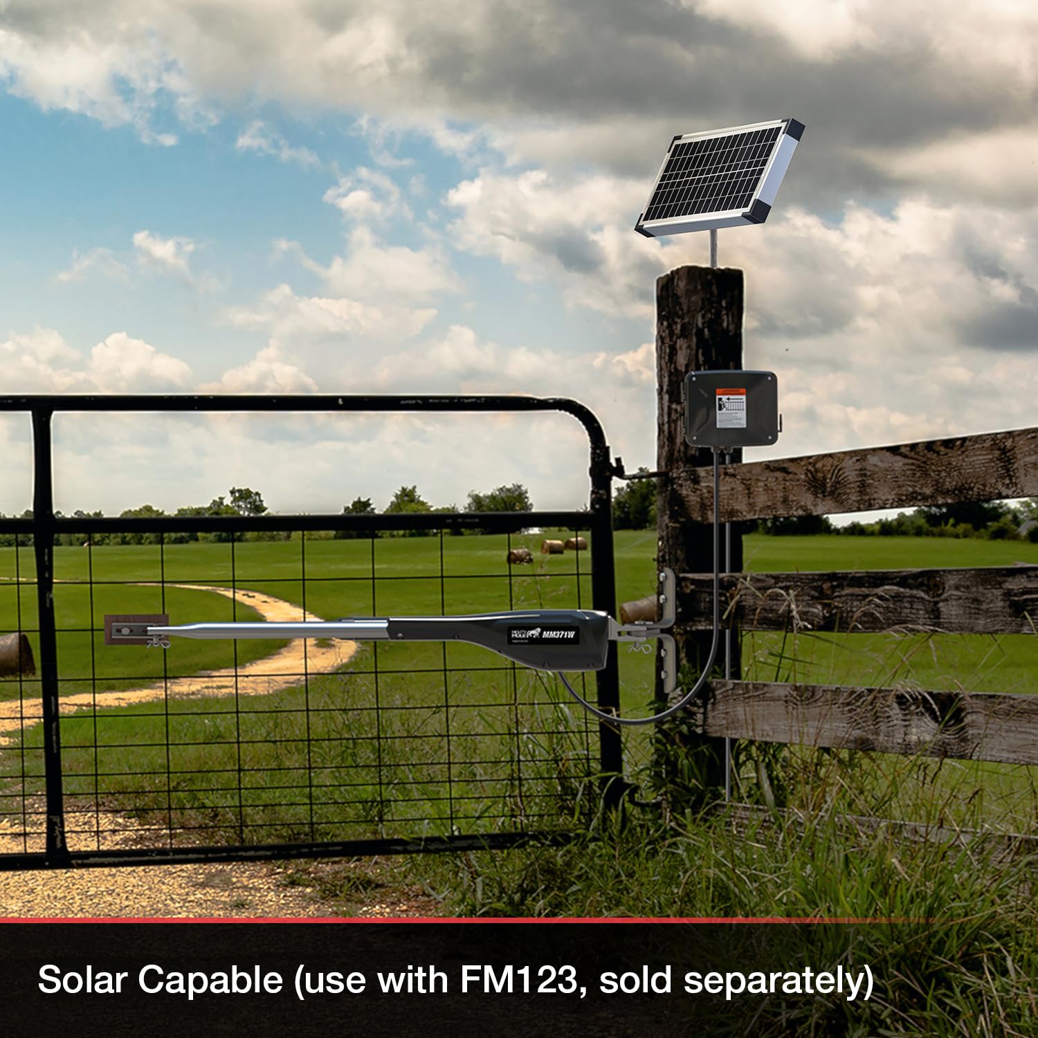 Mighty Mule MM372W Dual Automatic Gate Opener Smart and Solar Ready, Black