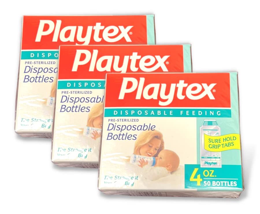 Playtex ULTRASEAL Disposable Baby Bottle Liners 4oz - 50 Pieces per Box - Pack of 3 Boxes