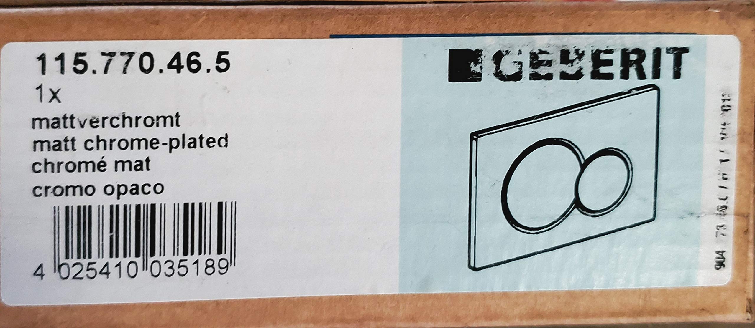 Geberit 115.770.46.5 Dual-Flush Actuator Plate, Matte Chrome