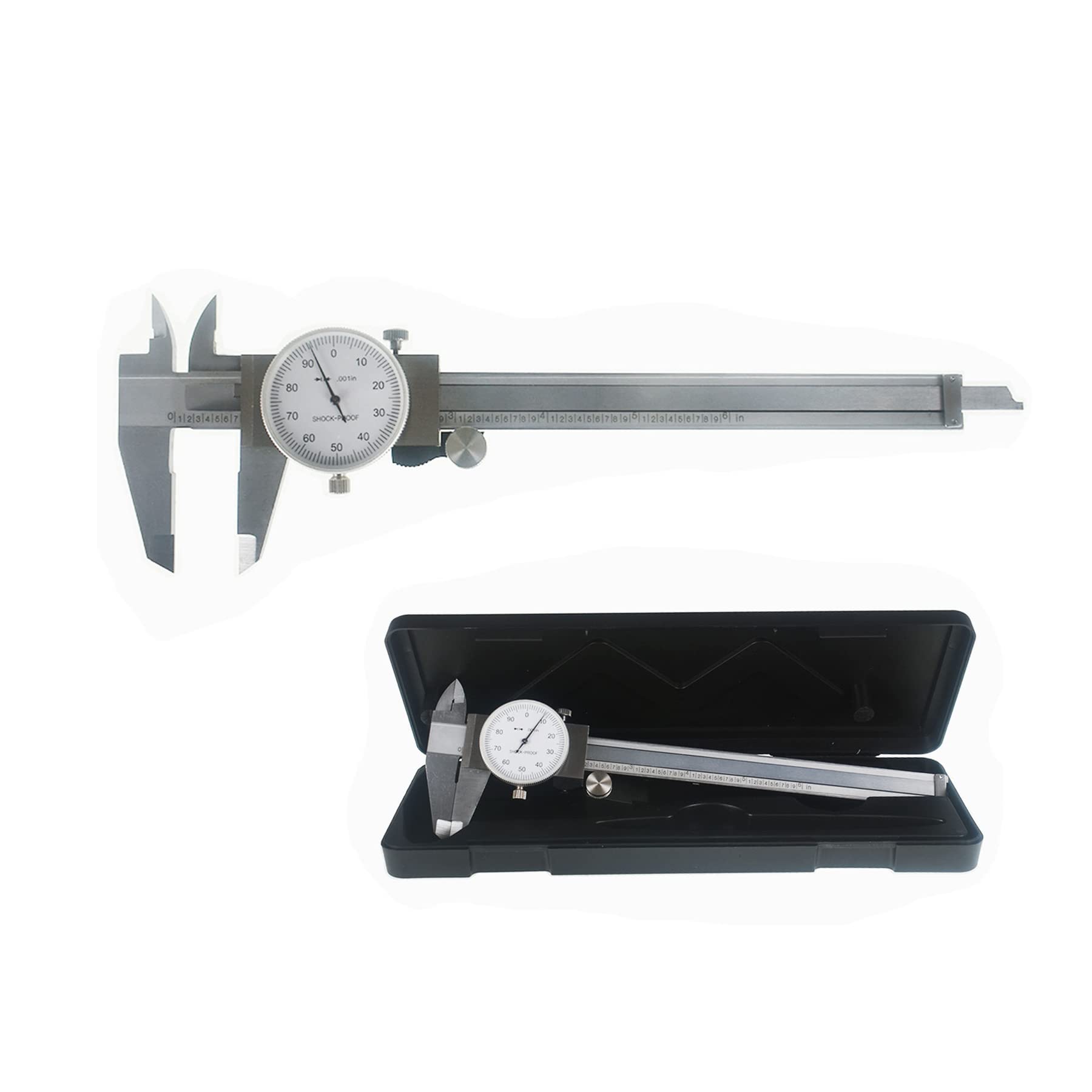 marddpair Dial Caliper 6 Inch with 0.001 Precision Stainless Steel Shockproof 4-Way Measurement with Plastic Case