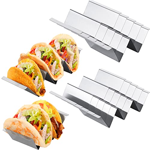 Sawysine 20 Pcs Taco Holders Stand, Stainless Steel Taco Tray, Holds up to 2 or 3 Tacos, Taco Tray Stylish Taco Rack Holder Stand, Oven Safe for Baking, Grill Safe and Dishwasher Safe