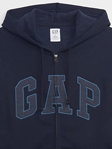 GAP mens Logo Hoodie Zip Sweatshirt, Tapestry Navy, Large US