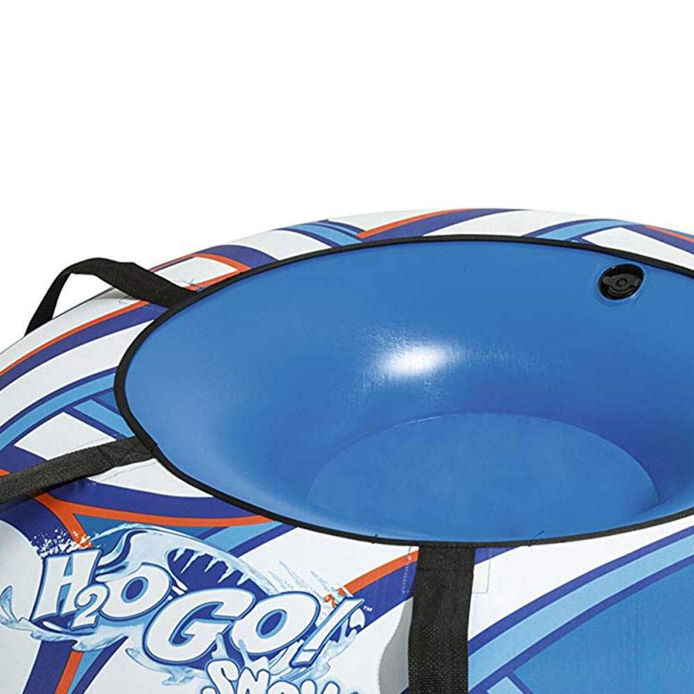 H2OGO! Snow 39055E Polar Edge Covered Inflatable Snow Tube, Blue, White