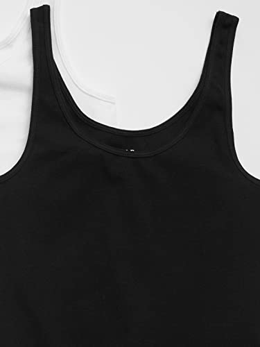 GAP Women's 2-Pack Favorite Tank Top, True Black, Medium