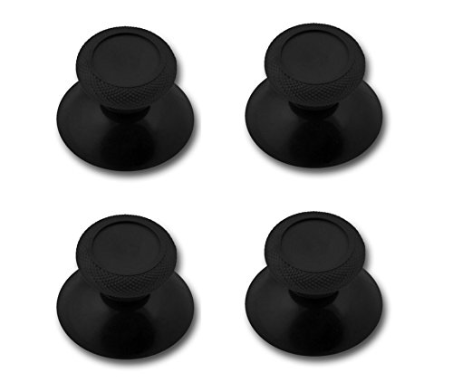Games&Tech 4 Pcs Analog Thumbstick Thumb Stick Joystick Cap for Xbox One Controller Black (Fits Dualshock 4)