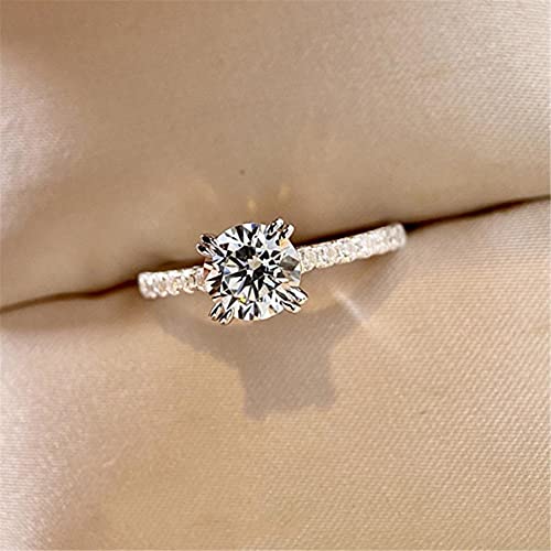 Hemlock Women Diamonds Ring Promise Wedding Ring Jewelry Luxury Rings Crystal Gift for Her