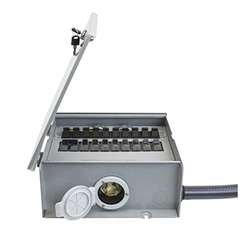R310A Pro/Tran2 Outdoor 30-Amp 10-Circuit 2 Manual Transfer Switch with L14-30 Power Inlet