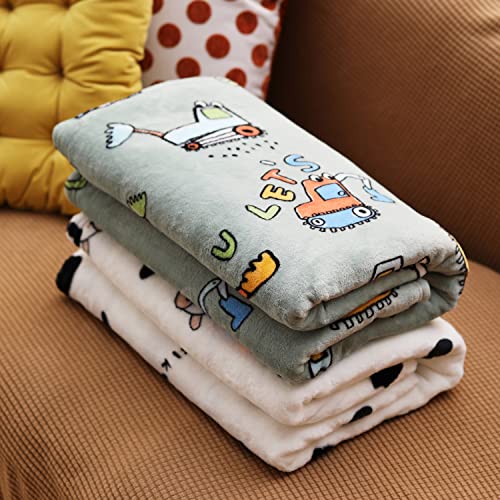 Tiamo Cow Print Blanket - Soft Bed Throw Blanket for Adults & Kids - 60" x 70" - Perfect for Couch, Sofa, Office - Big Size Warm Plush Blanket All Season