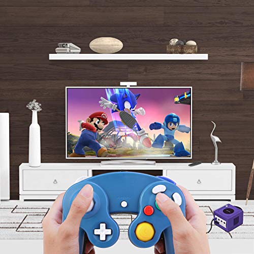 Gamecube Controllers,GALGO Classic Gamecube wii Controller for Nintendo Gamecube Console, Compatible with Wii (Red and Blue)