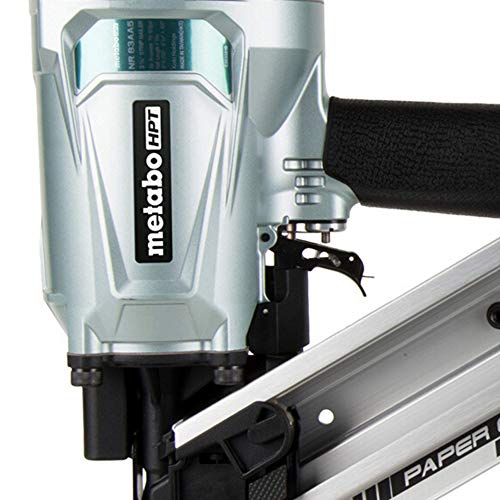 Metabo HPT Framing Nailer, Pneumatic, Accepts 30 Degree Paper Strip Collated Clipped Head Nails and 30 Degree Paper Strip Collated Offset Round Head Nails, 2-Inch to 3-1/4-Inch (NR83AA5)
