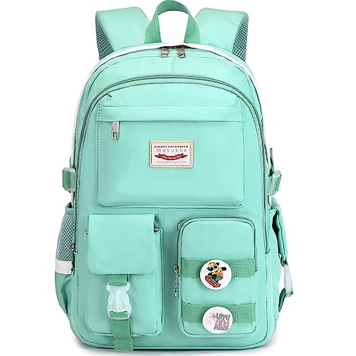 Makukke School Backpacks for Teen Girls - Laptop Backpacks 15.6 Inch College Cute Bookbag Anti Theft Women Casual Daypack,Green Backpack