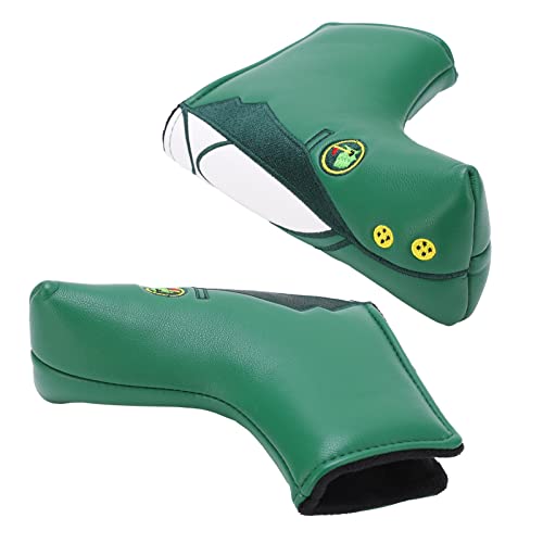 Golf Putter Cover, L Shaped Embroideried Decoration Durable Thickened PU Leather Golf Club Head Protector Portable for Holiday Present for Birthday Gift
