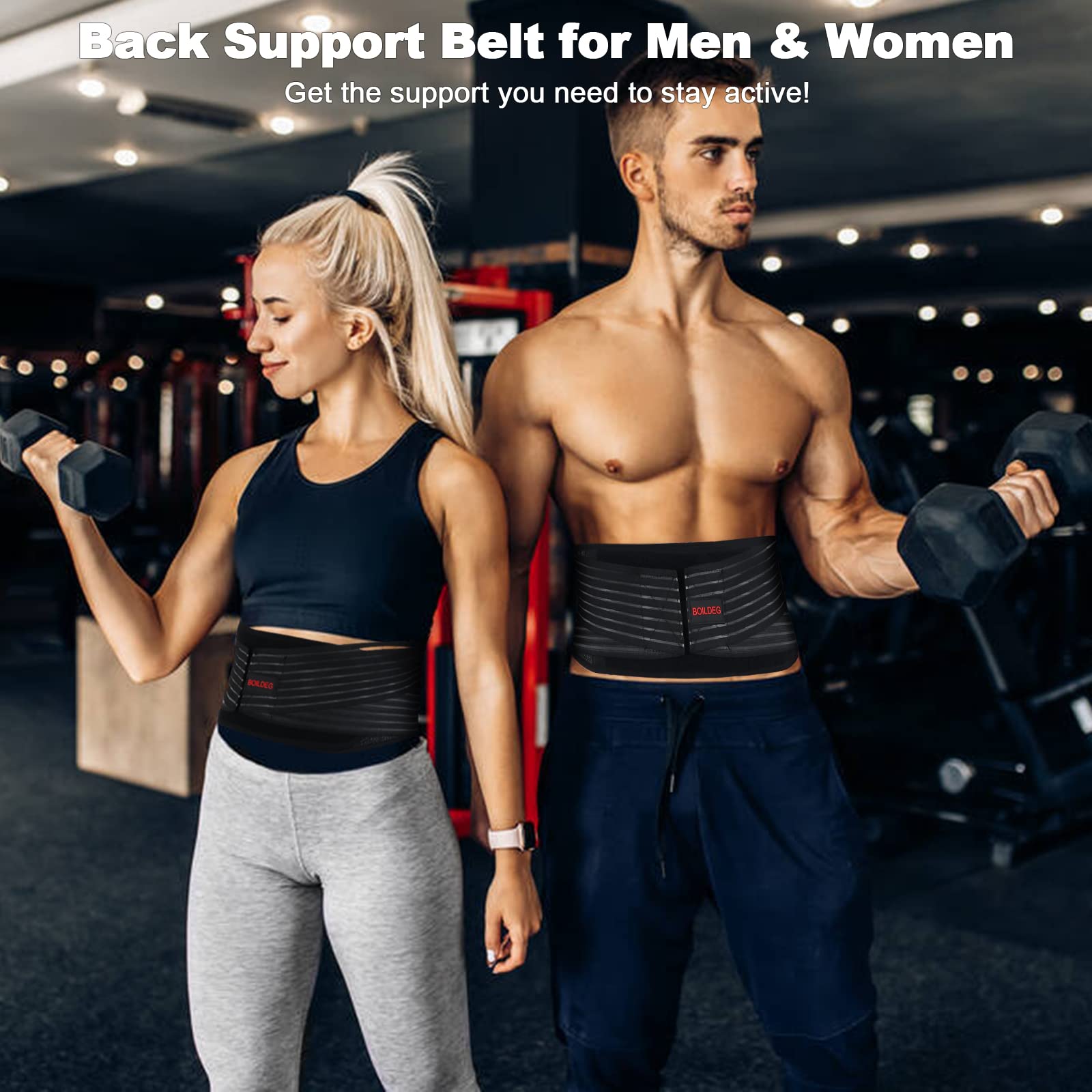HOMREALM Back Support Relief for Back Pain, Herniated Disc, Sciatica for Men and Women, Black