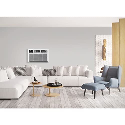 Whirlpool WHAT122-2AW 12,000 BTU 230V Through-The-Wall Air Conditioner, Dehumidifier, AC for Rooms up to 550 Sq.Ft, Remote Control, Digital Display, 24H Timer, White