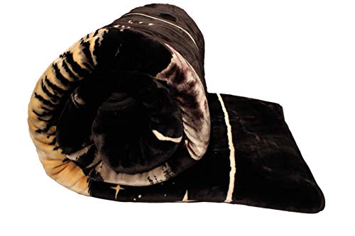 SOLARON Korean Super Thick Heavy Weight Ultra Silky Soft Mink Heavy Duty Reversible Blanket Bed comforters bedspreads Bedding Comforter King or Queen (Queen, 119 Wolf Black)