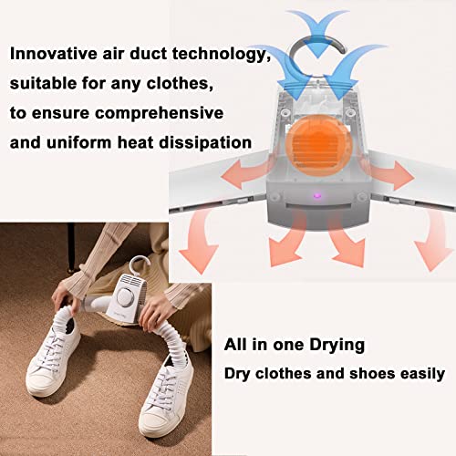 PHASFBJ Heated Clothes Airer, 150W Electric Portable Clothes Airer Dryer, Portable PTC Hot Air Drying Pod Dries Clothes Quickly and Efficiently, Saves Energy